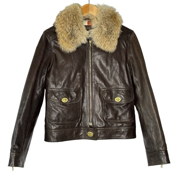 Coach | Jackets & Coats | Vintage 206 Coach Legacy Brown Leather Bomber ...